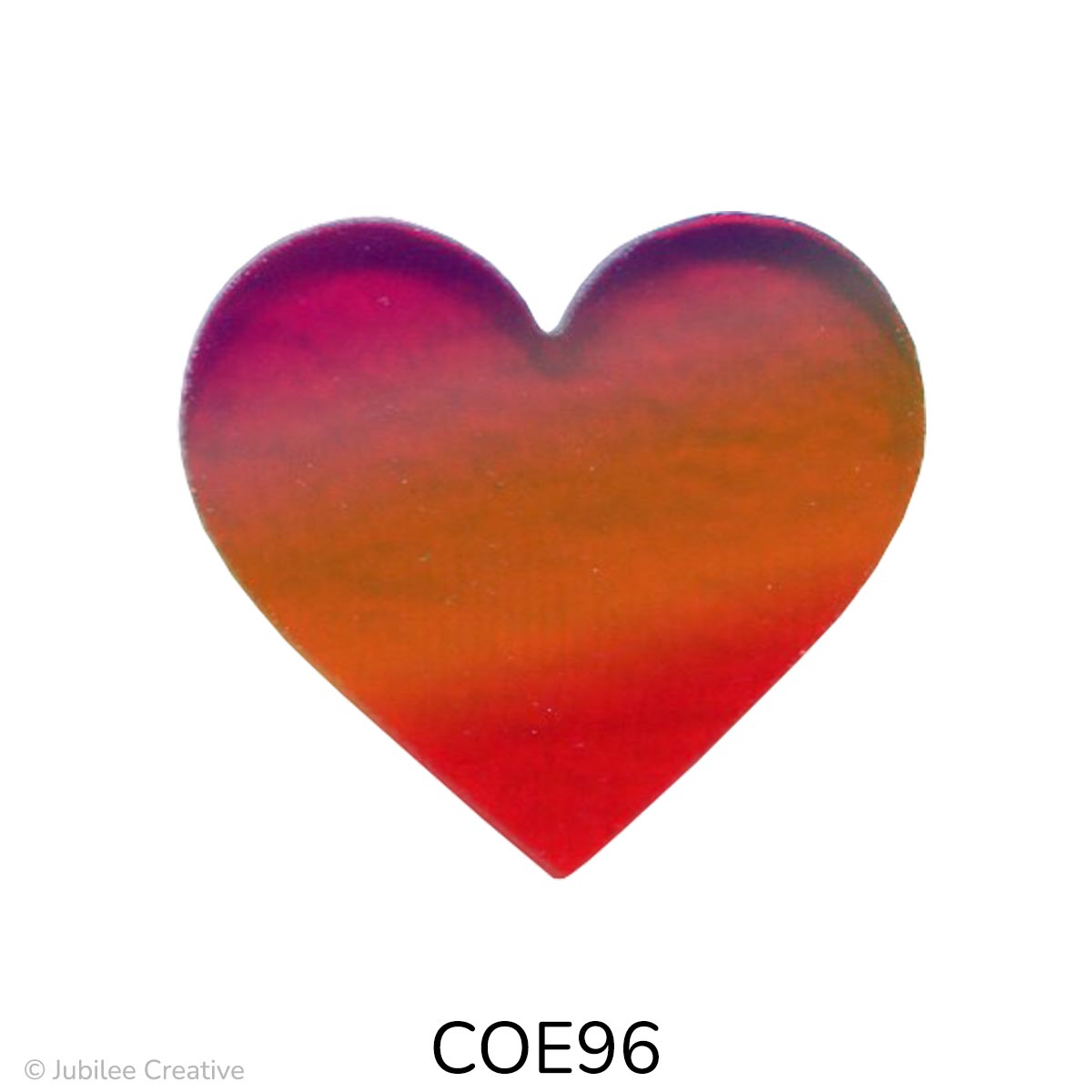 Oceanside Precut Heart - Trans Red Iridized - COE96 | Jubilee Creative